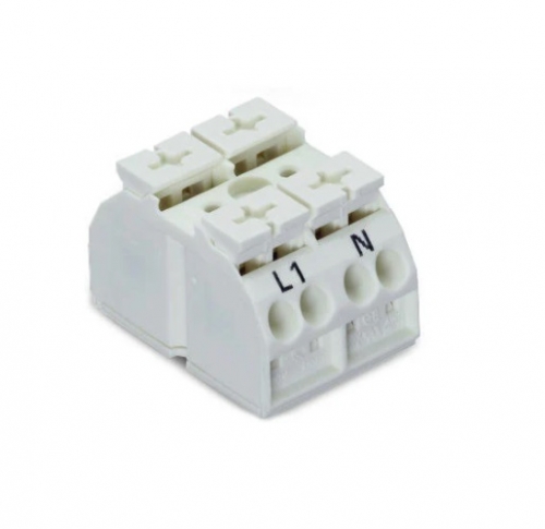 Wago Chassis Mount Terminal Strip Ex w/o Contact, 4 Conductor, 2-Pole ...